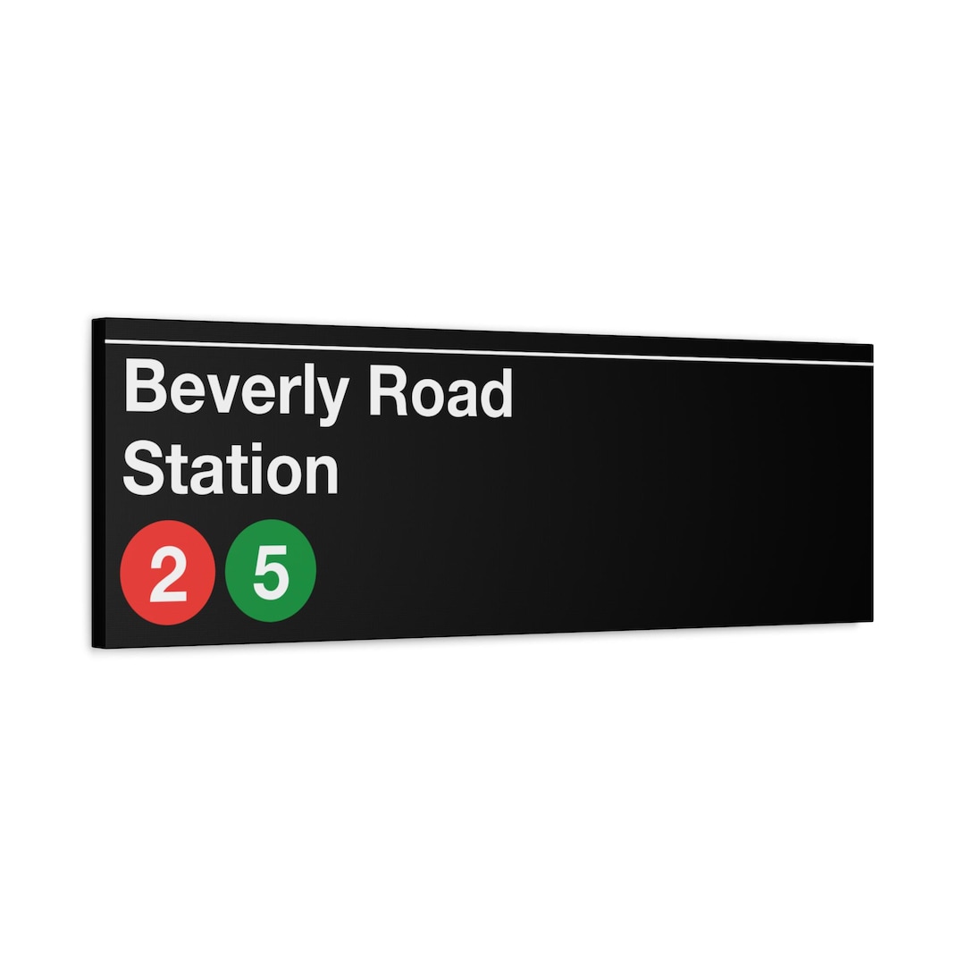 Beverly Road Station | Subway Entrance Sign | 2/5 Trains | 36" X 12 ...