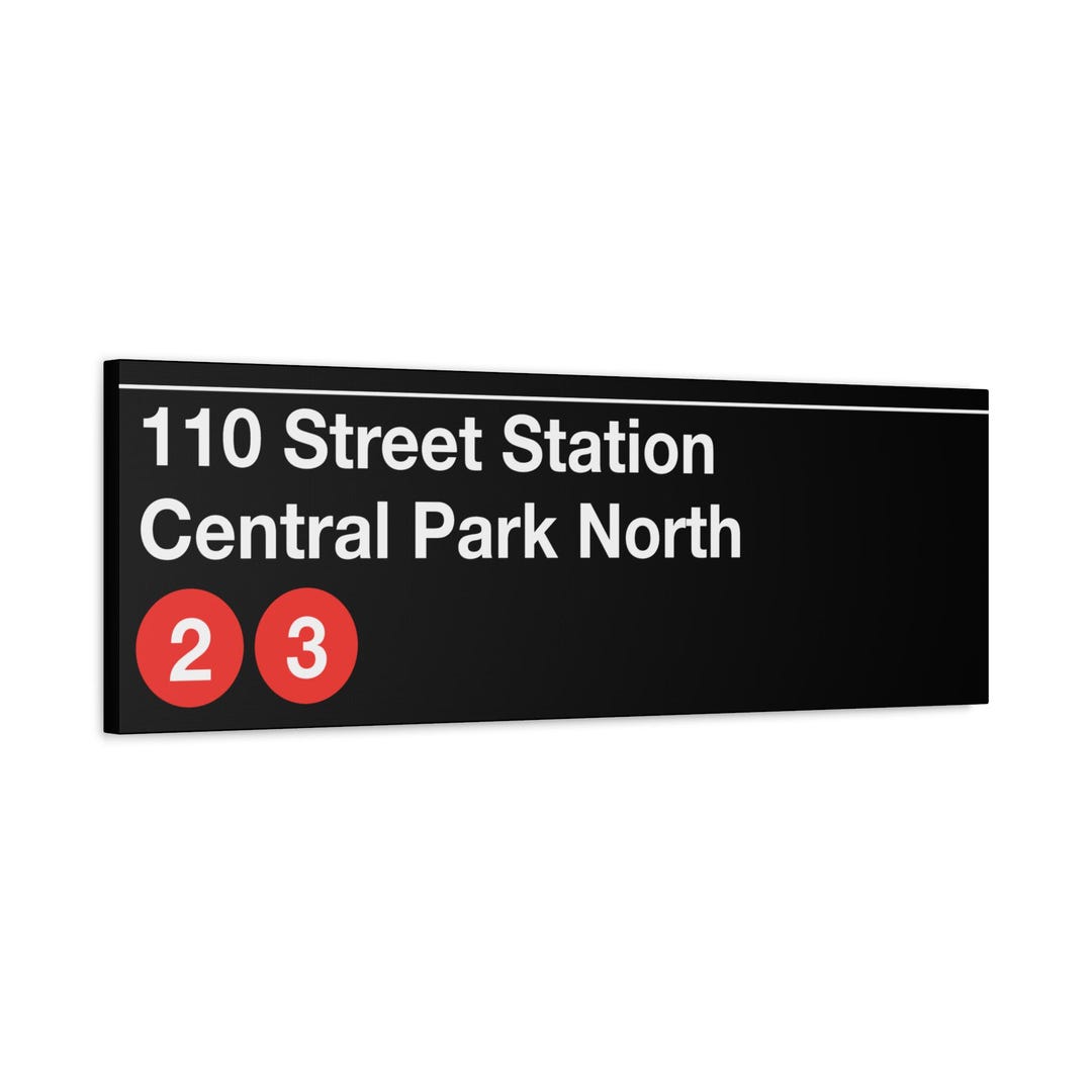 110 Street Station Central Park North | Subway Entrance Sign | 2/3 ...