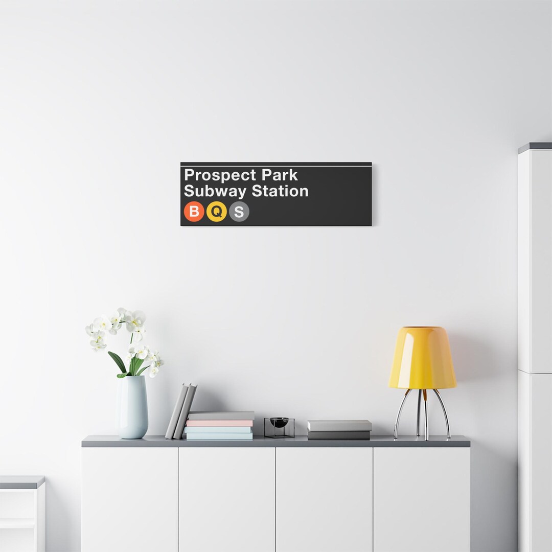 Prospect Park Station Subway Sign - 12" X 36" Matte Canvas Art, B/Q/S ...