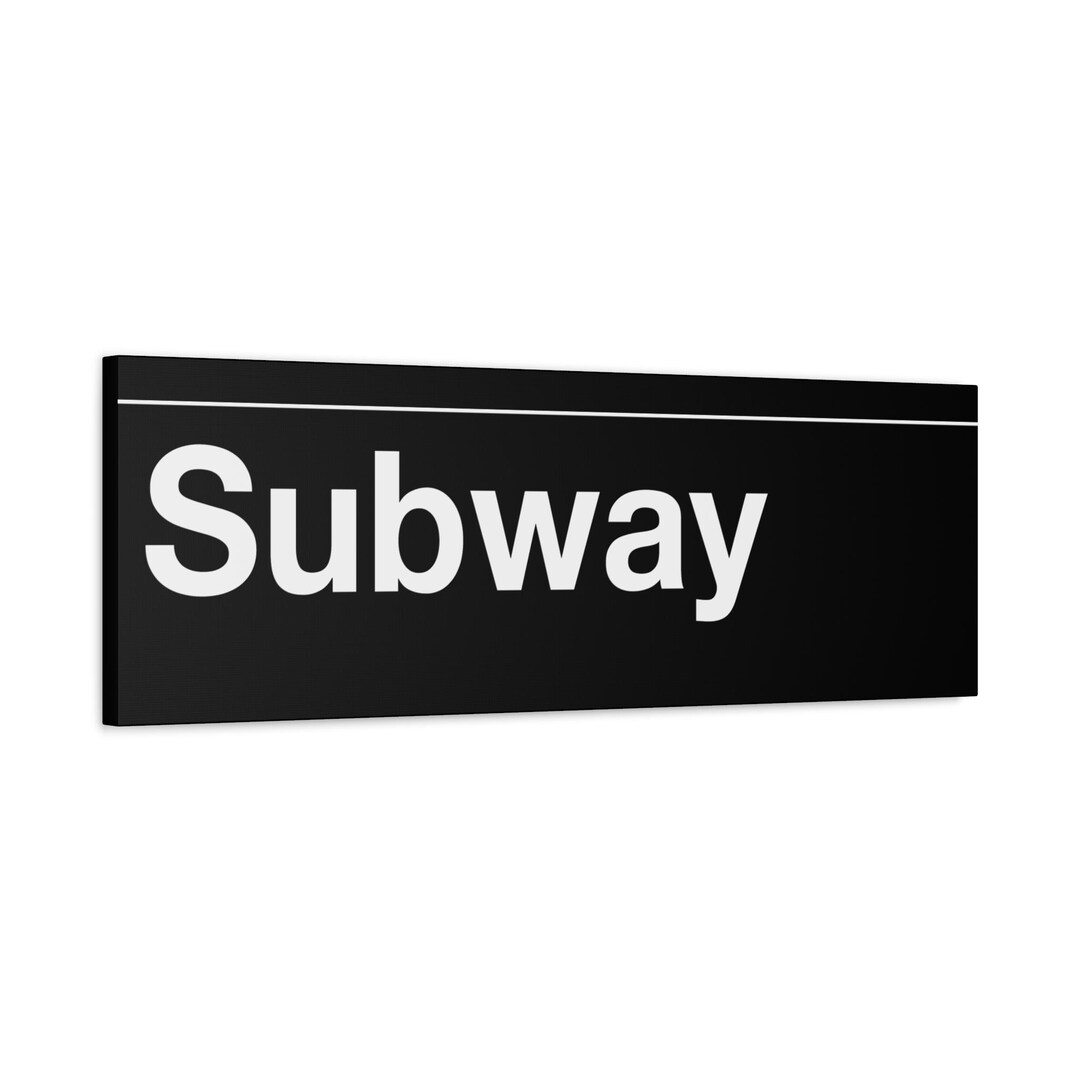 New York Subway Station Subway Sign - 12"x36" Matte Canvas Art Piece, 1 ...