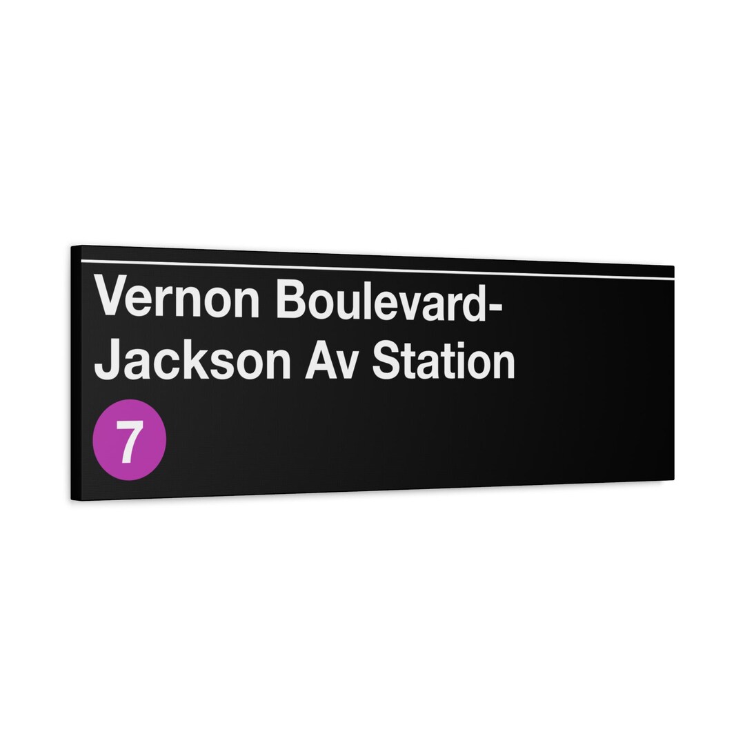Vernon Boulevard - Jackson Av Station Subway Entrance Sign - 7 Train ...