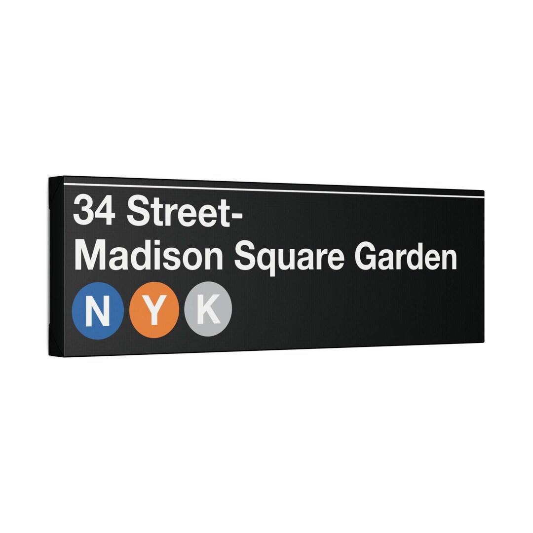 Madison Square Garden Subway Station | Canvas Subway Entrance Sign ...