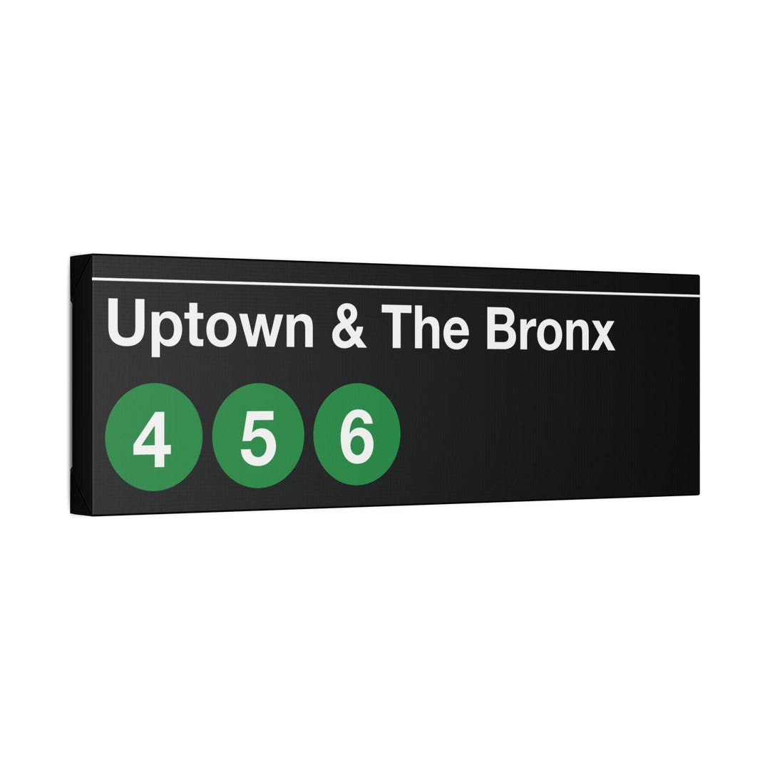 Uptown & the Bronx 456 Trains | Canvas Subway Entrance Sign | NYC Wall ...
