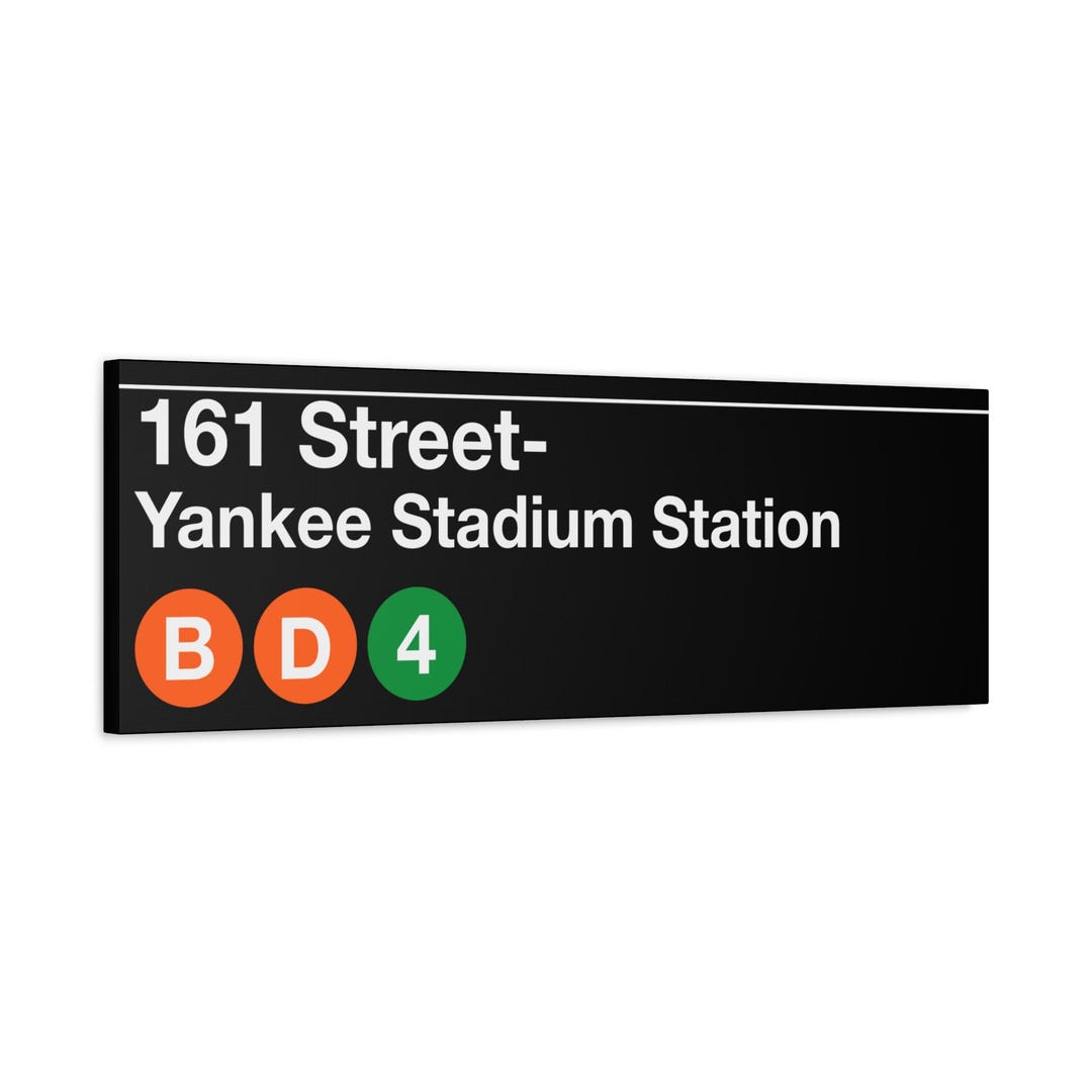 161 Street Yankee Stadium Station Subway Sign - Matte Canvas 12"x36 ...