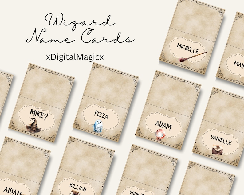Wizard Cards, Editable Template, Canva, Print at Home, Party Ticket ...
