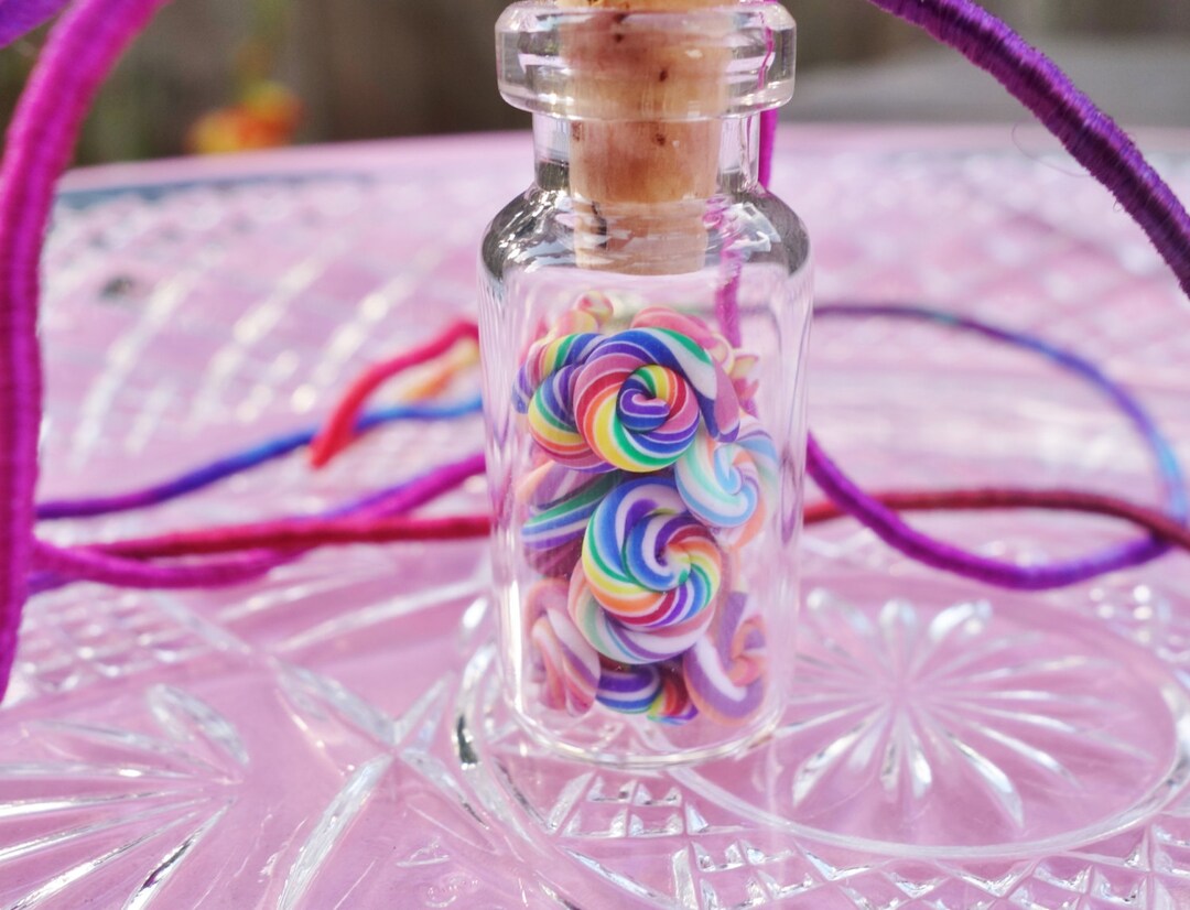 Swirly Whirly Candy Stripe Wheels - Miniature Glass Candy Jar Necklace ...