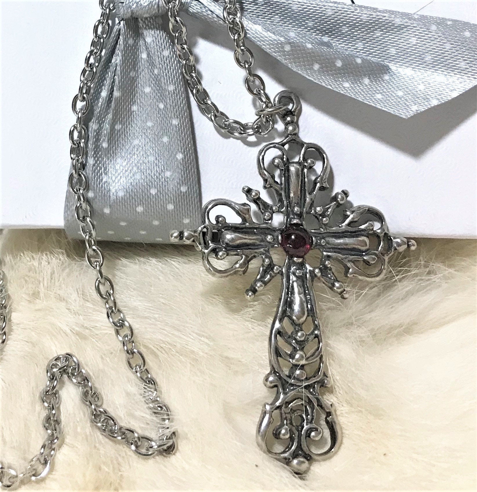 Large Cross Necklace Holy Necklace Sterling Cross Bride | Etsy
