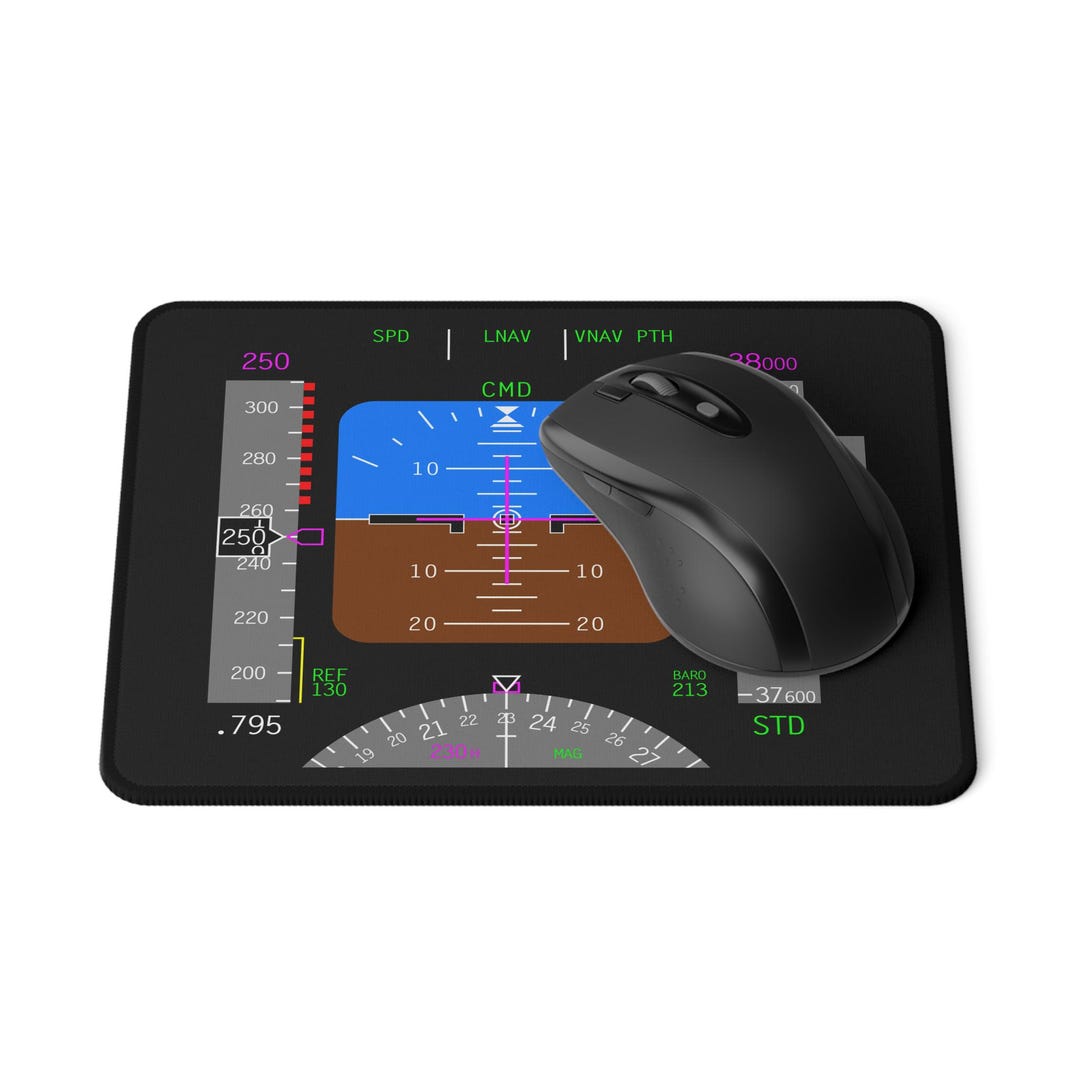Primary Flight Display PFD Non-slip Gaming Mouse Pad, Gamer Gift ...