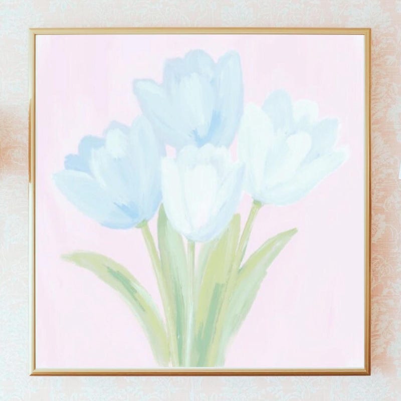 Blue Tulips Wall Canvas - Etsy