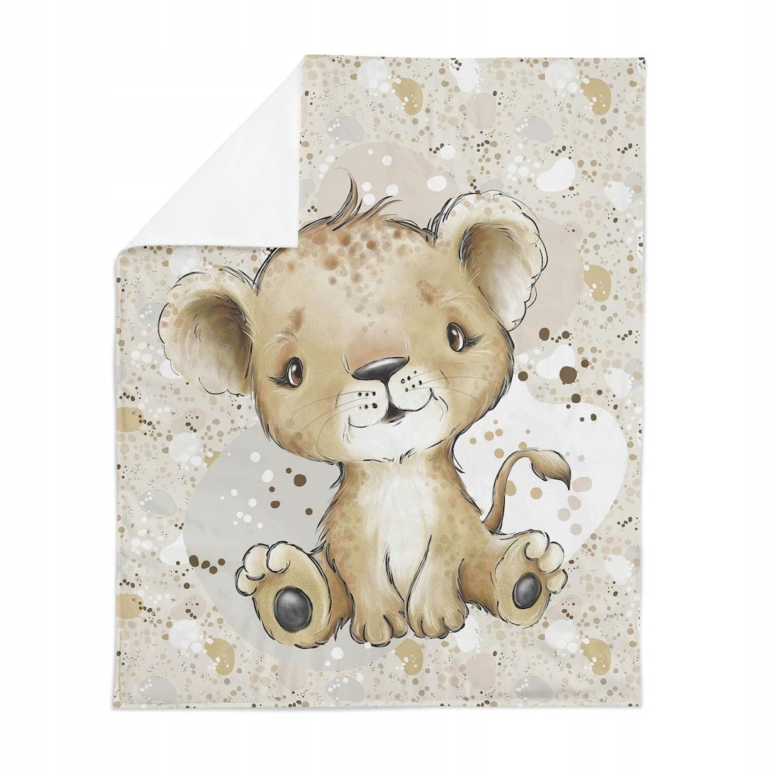 Large Lion Cub Fabric Panel, Safari Savanna Wild Cat Animal Jungle ...
