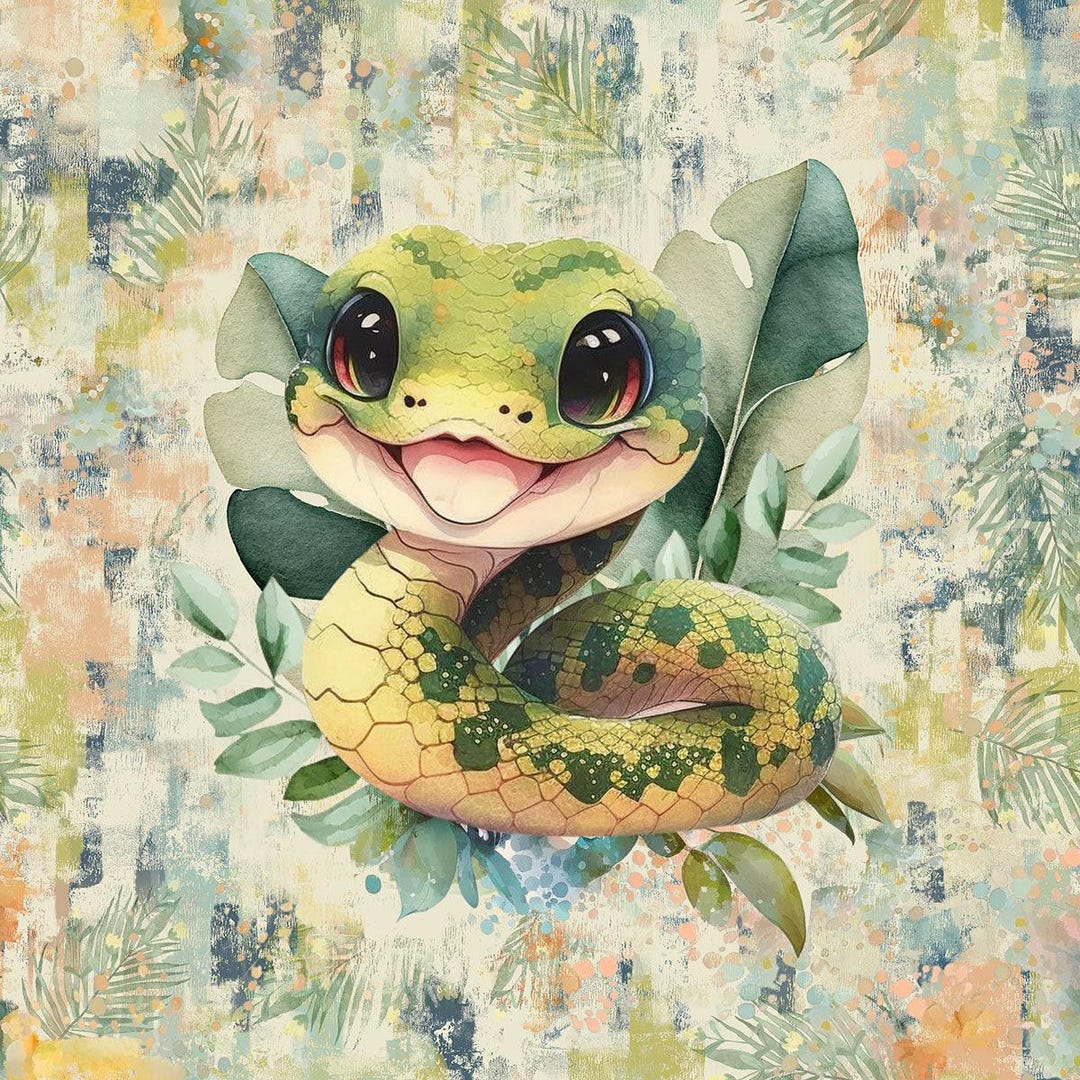 Snake Fabric Panel, Tropical Fabric, Forest Animal Fabric, Jungle ...