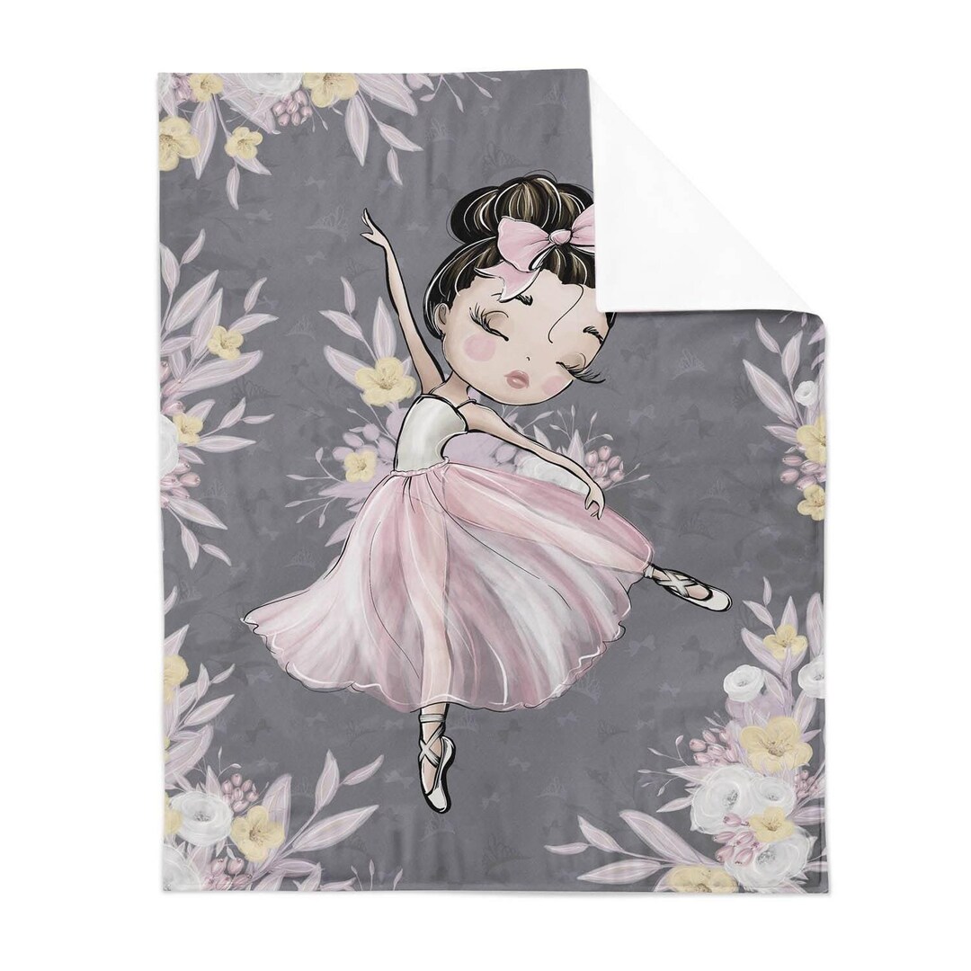 Large Ballerina Fabric Panel, Floral Swan Lake Girl Ballet Music Dancer ...