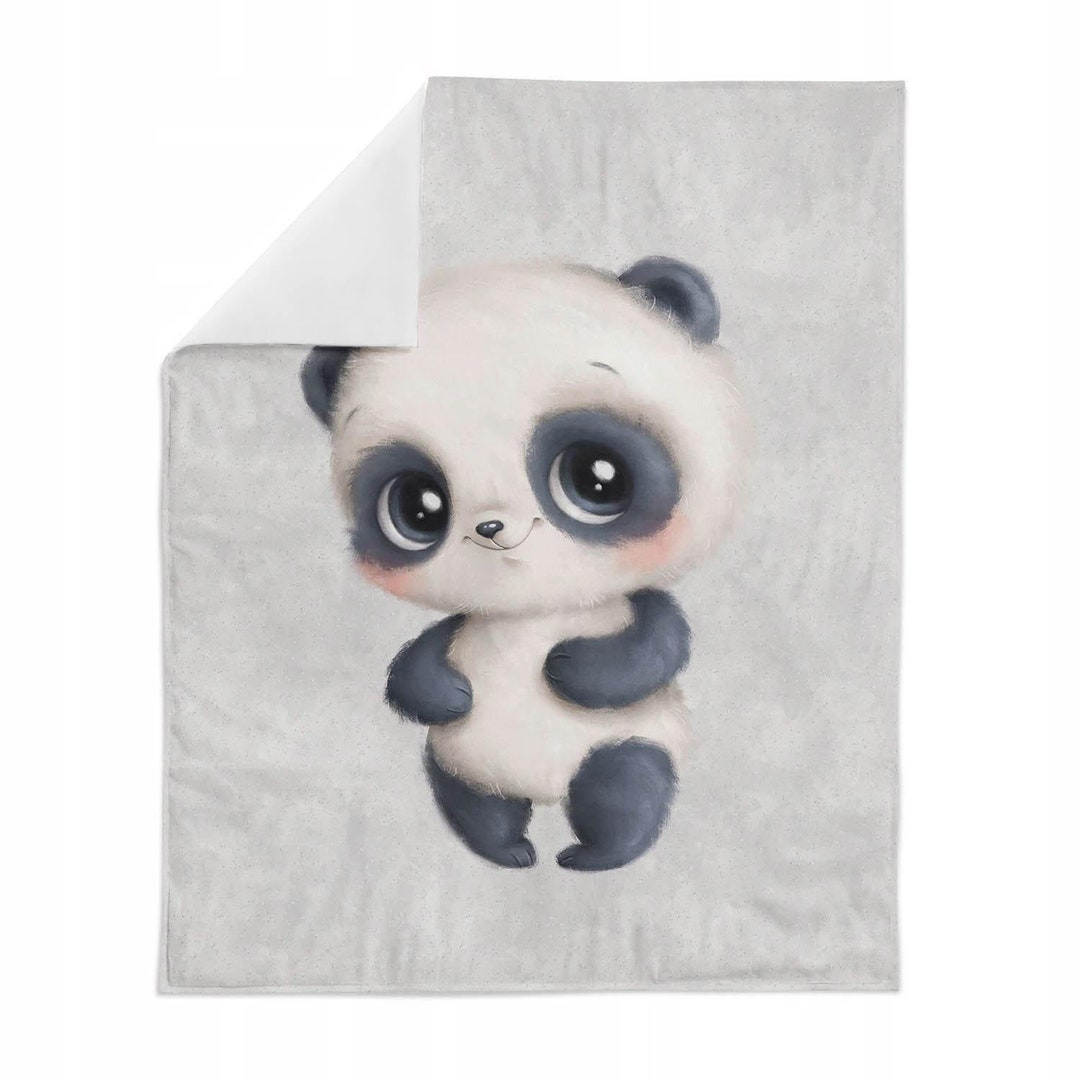 Large Panda Bear Fabric Panel, Kawaii Wildlife Animal Nature Neutral ...