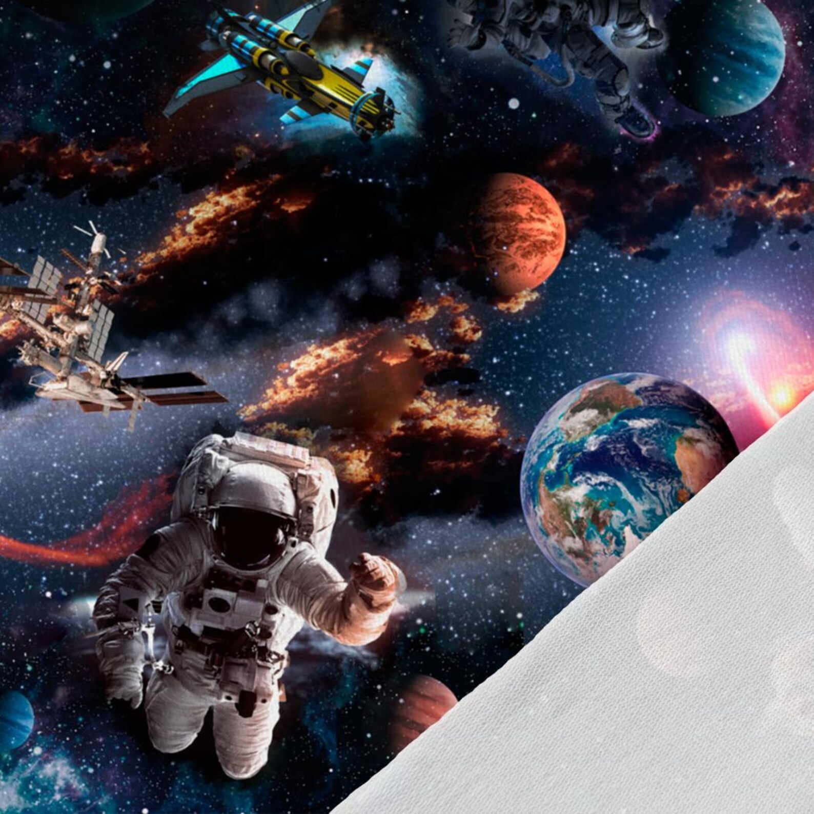 Astronaut Fabric, Outer Space Stars Universe Galaxy Astronomy - 164 Cm ...