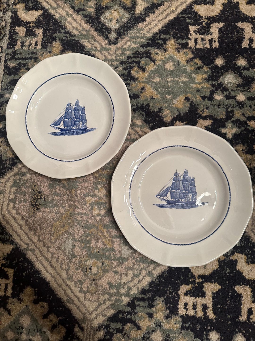 Vintage Wedgwood American Clipper Blue Dinner Plates - Etsy