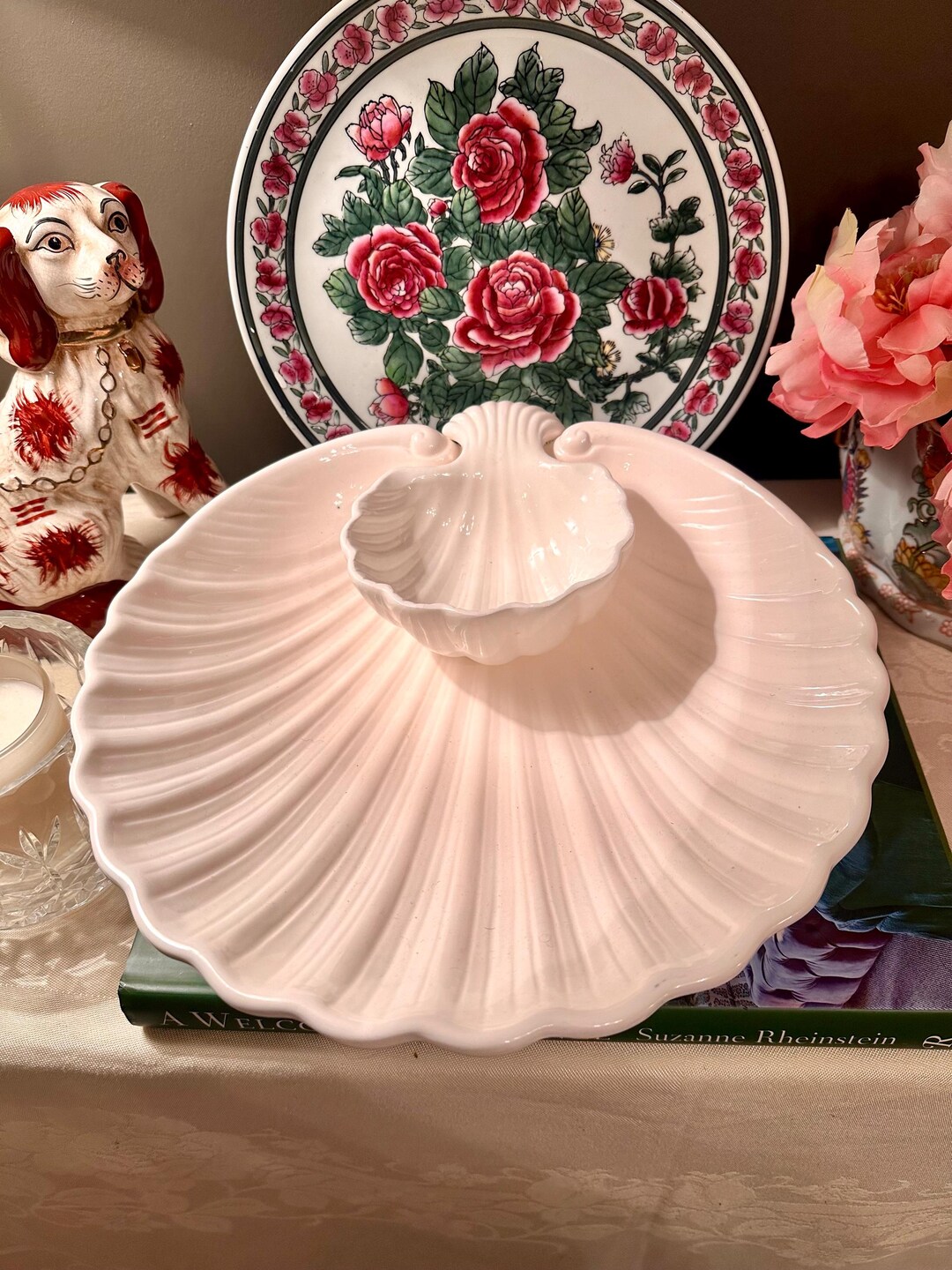 Vintage Fitz & Floyd Clam Shell Chip/dip in Solid White - Etsy