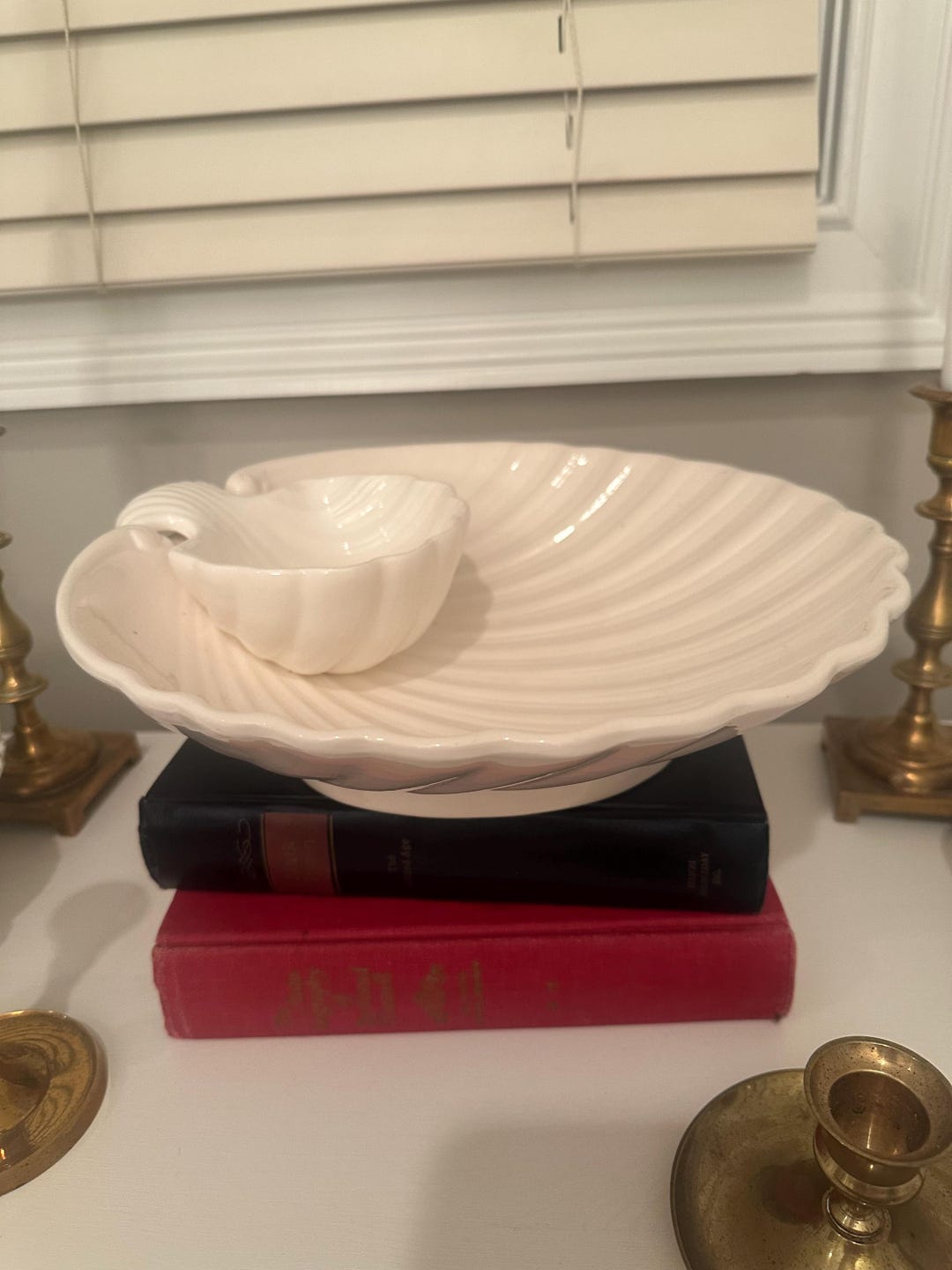 Vintage Fitz & Floyd Clam Shell Chip/dip in Solid White - Etsy