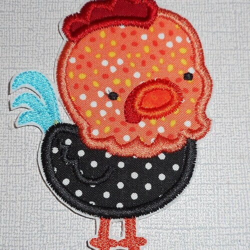 Rooster Patch Rooster Applique Embroidered Rooster Farm | Etsy