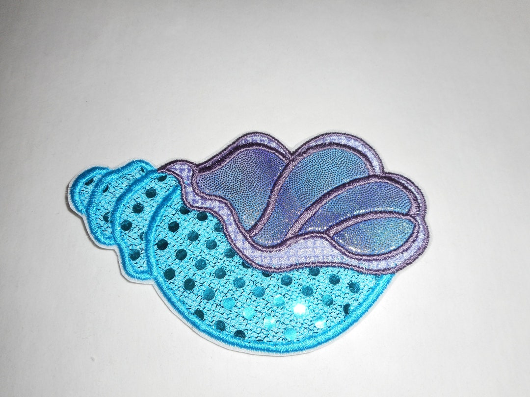 Conch Shell Ready to Ship Patch Applique Shell Clam Shell Iron On ...