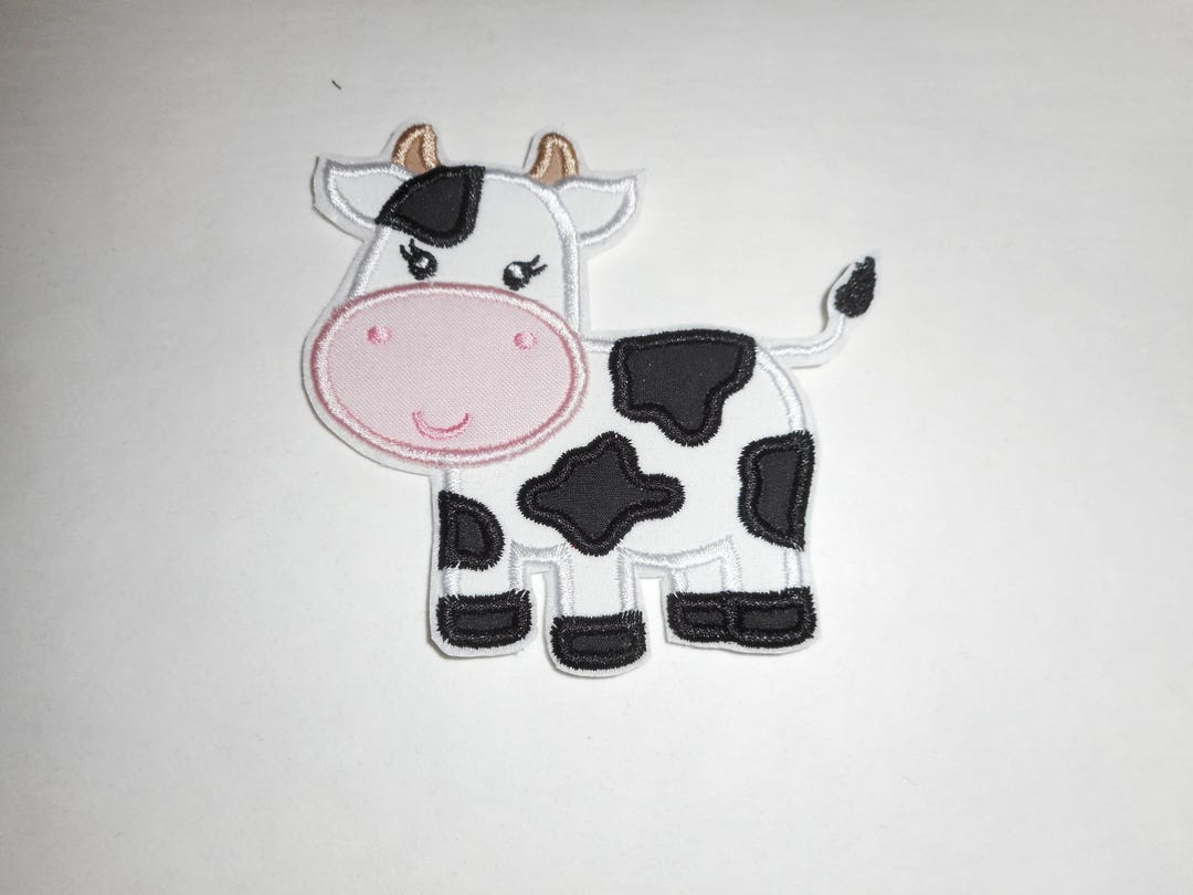 Cow -ready to Ship Patch-birthday- Cow - Farm Animals --- Iron On ...