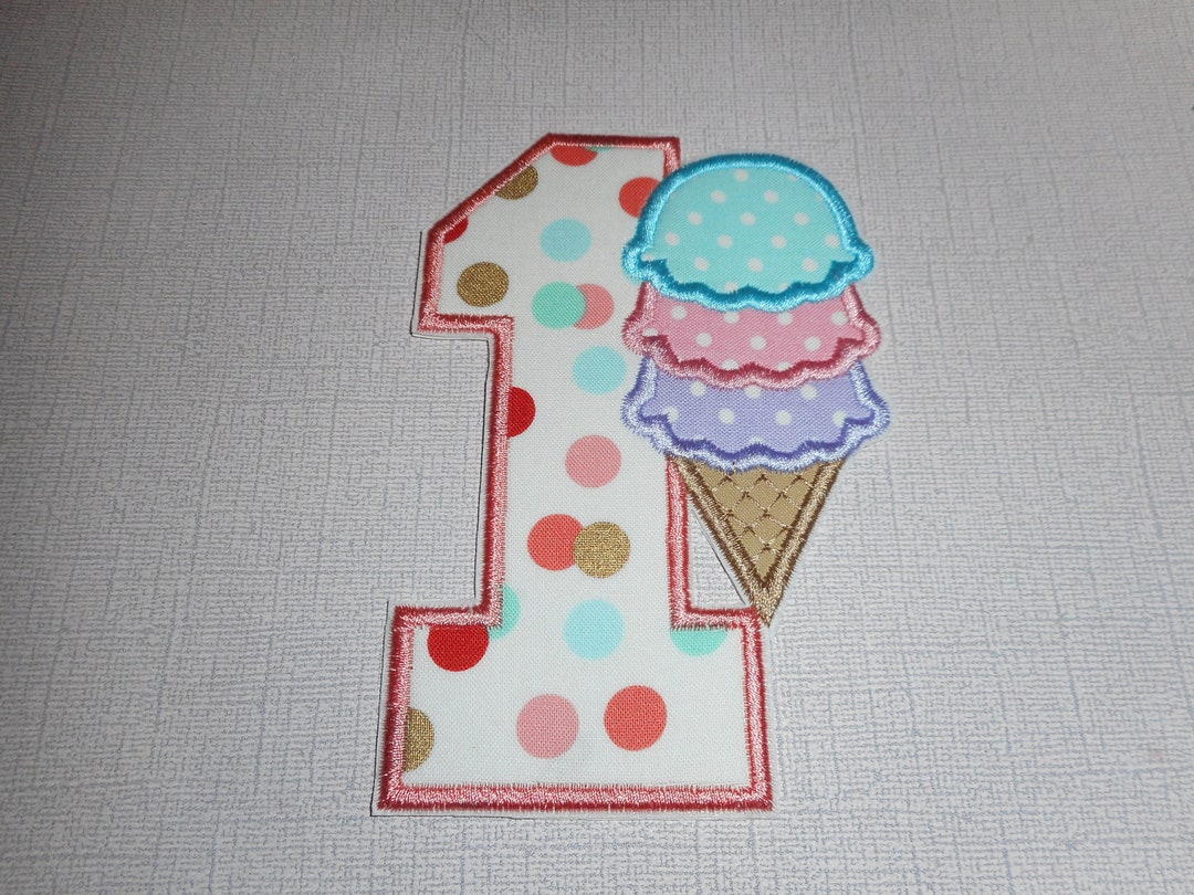 Birthday - Ice Cream Iron on Patch- - Ready to Ship Patch-number 1 ...