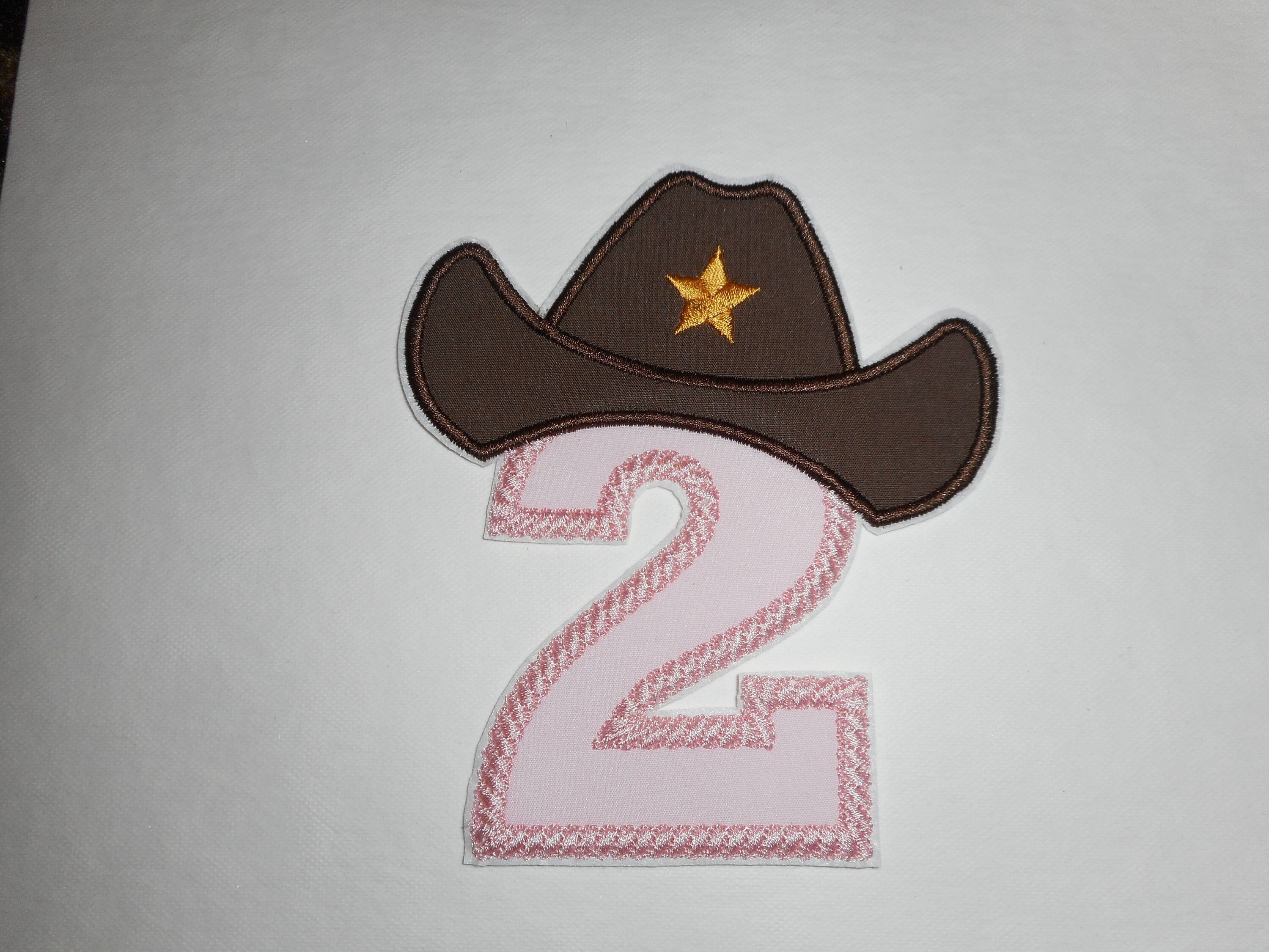 Cowgirl Cowboy Number 2 Applique Patch: Iron-on Embroidery (129.5mmx113 ...