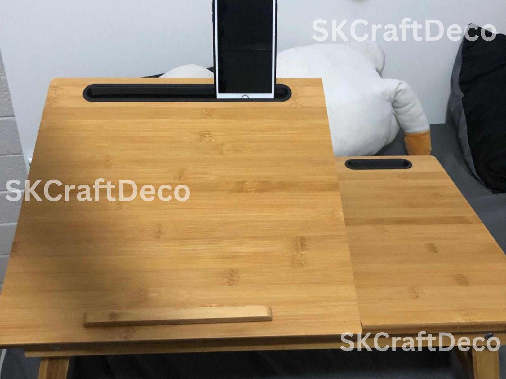 Multi-tasking Wooden Laptop Stand With Drawer | Laptop Bed Tray ...