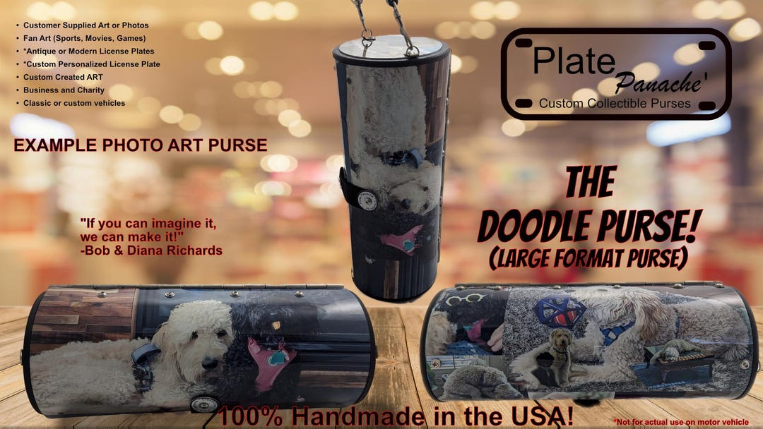 Custom Large Personalized License Plate Purse With Your Pictures ...