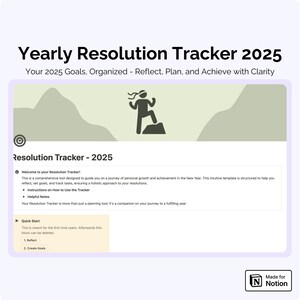Yearly Resolution Tracker 2025 | Notion Goal Setting Template ...