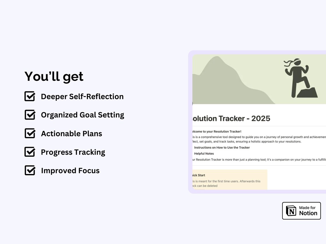 Yearly Resolution Tracker 2025 | Notion Goal Setting Template ...