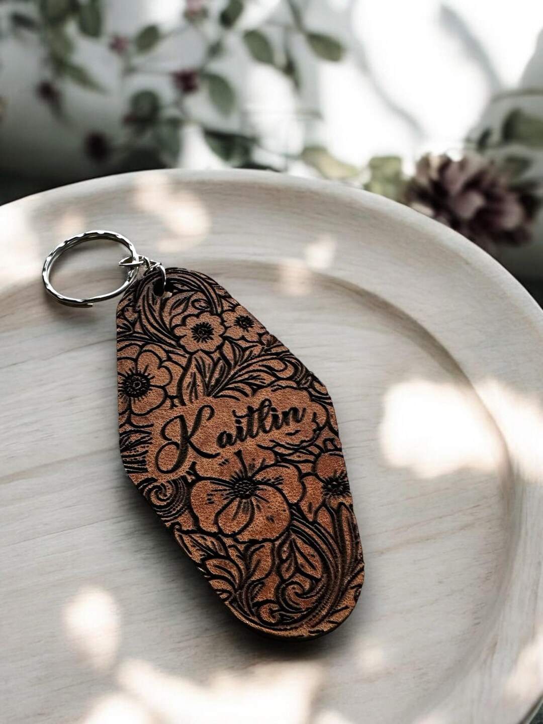 Personalized Laser-engraved Leather Keychain – Eco-friendly Gift - Etsy