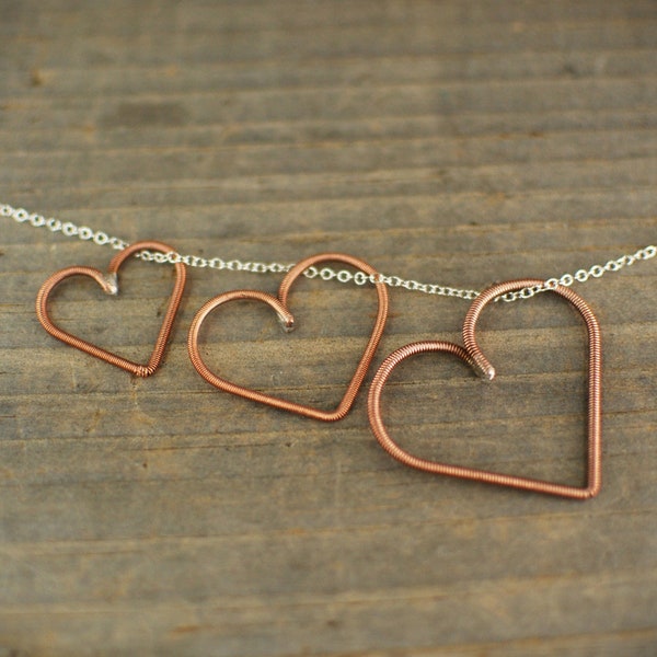 Wire Heart Necklace - Etsy
