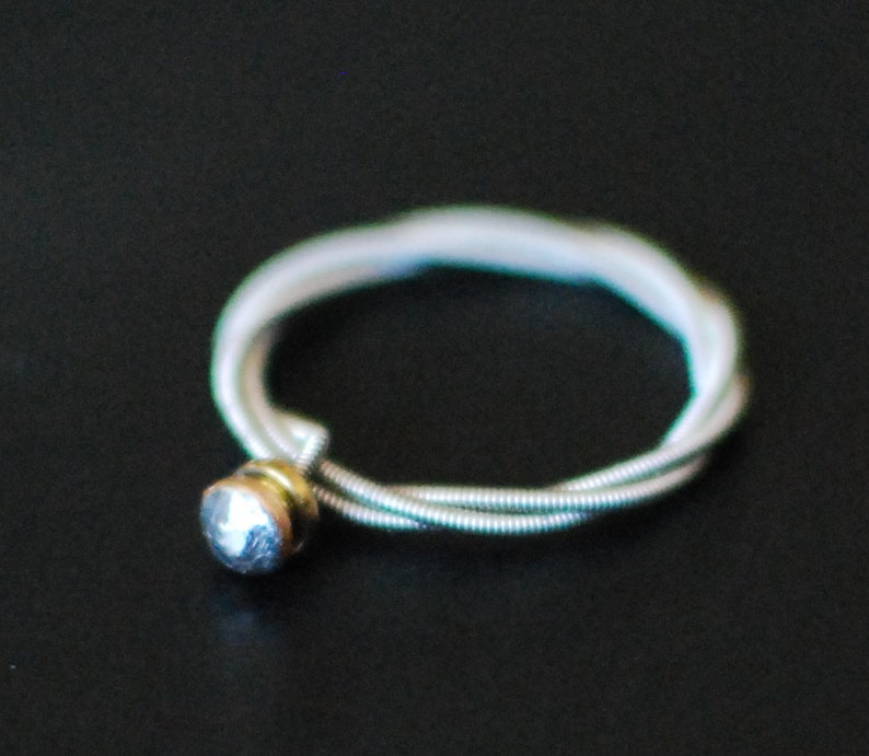 Guitar String Ring Engagement Style Triple Wrap Silver - Etsy