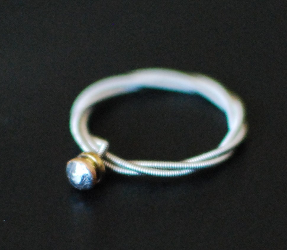 Guitar String Ring Engagement Style Triple Wrap Silver - Etsy