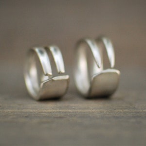 Fork Ring, Silver Fork Ring, Fork Tine Ring, Double Ring, Personalized ...