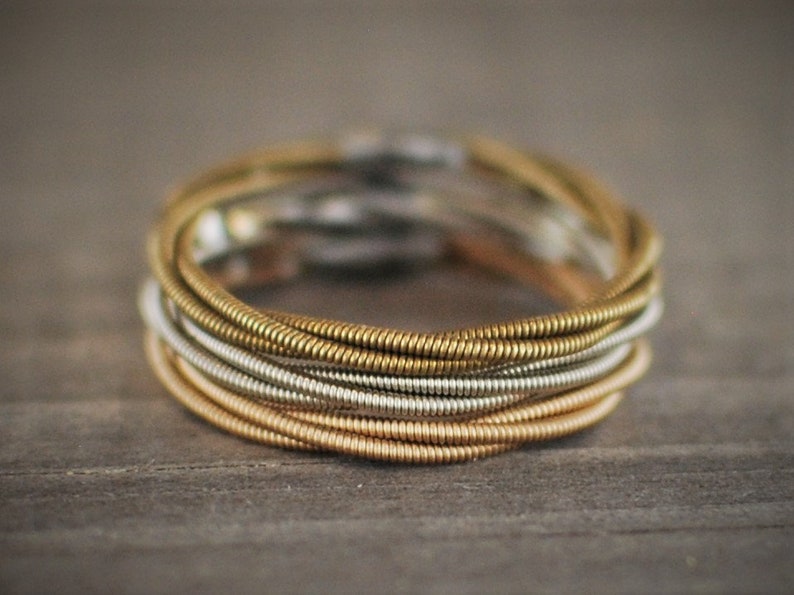 3 Stacked Guitar String Rings Guitar Gifts Stacking Ring - Etsy