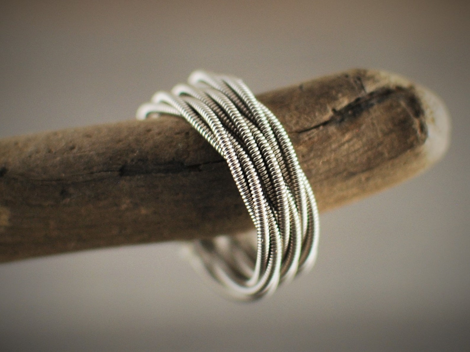 3 Stacked Guitar String Rings, Silver Ring, Guitar String Jewelry ...