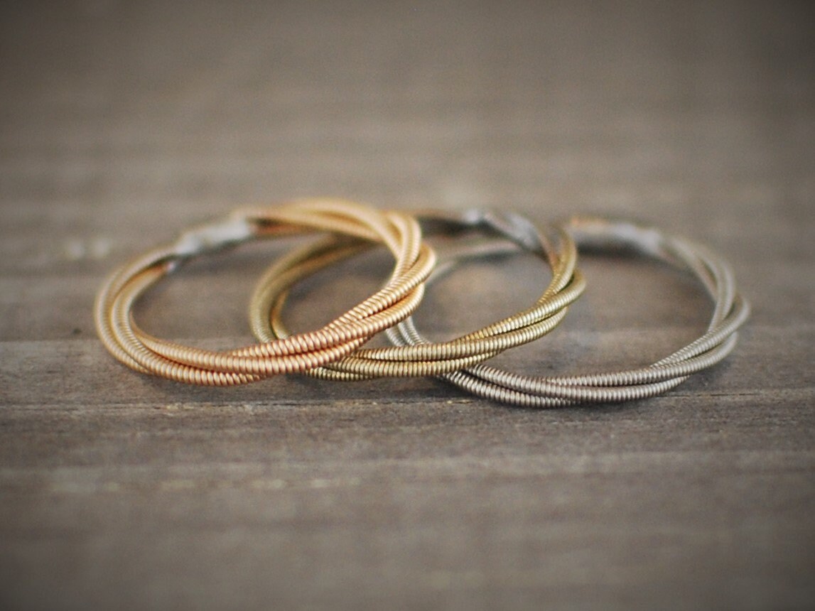 Guitar String Ring Stacking Ring Stackable Ring Guitar | Etsy