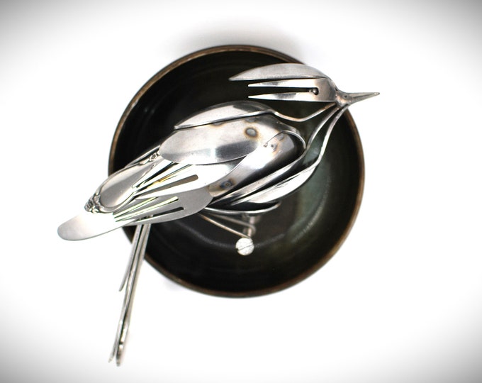 Silverware Bird, Spoon Bird, Silverware Art, Spoon Art, Metal Bird ...