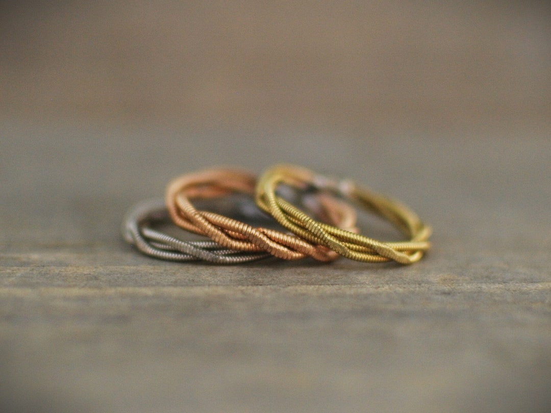 Hammered Guitar String Ring, Guitar String Ring, Guitar String Jewelry ...