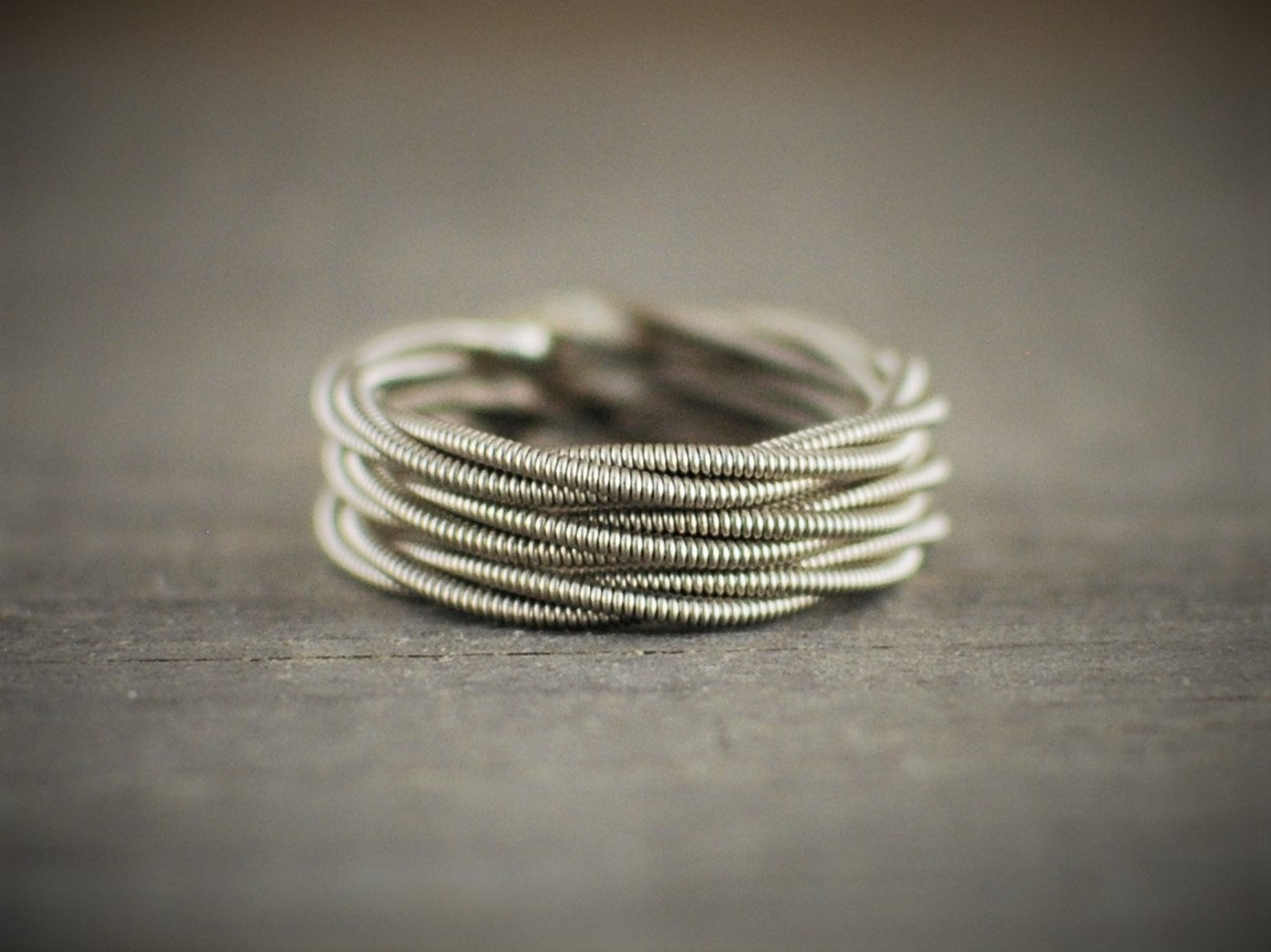 3 Stacked Guitar String Rings, Silver Ring, Guitar String Jewelry ...