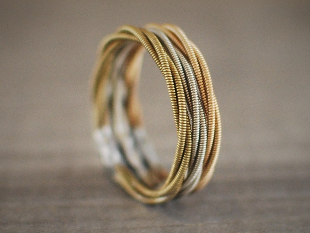 3 Stacked Guitar String Rings, Guitar Gifts, Stacking Ring Set ...