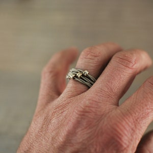 3 Stacked Guitar String Rings, Guitar Wedding Band, Guitar String ...