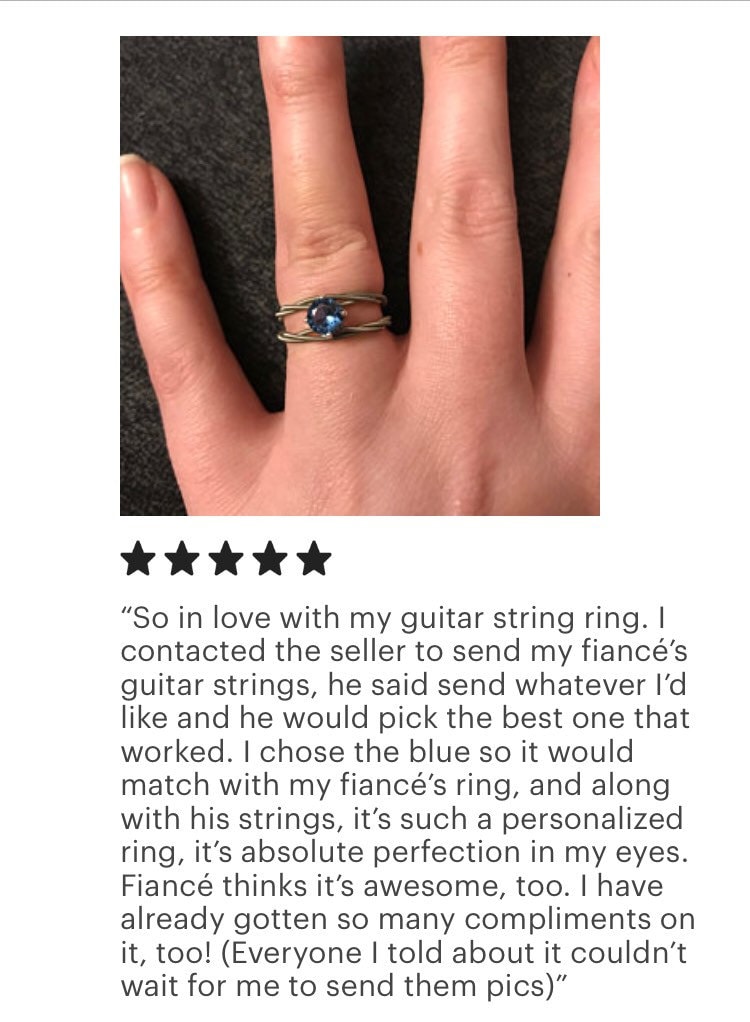Guitar String Engagement Ring Double Band Purity Ring | Etsy