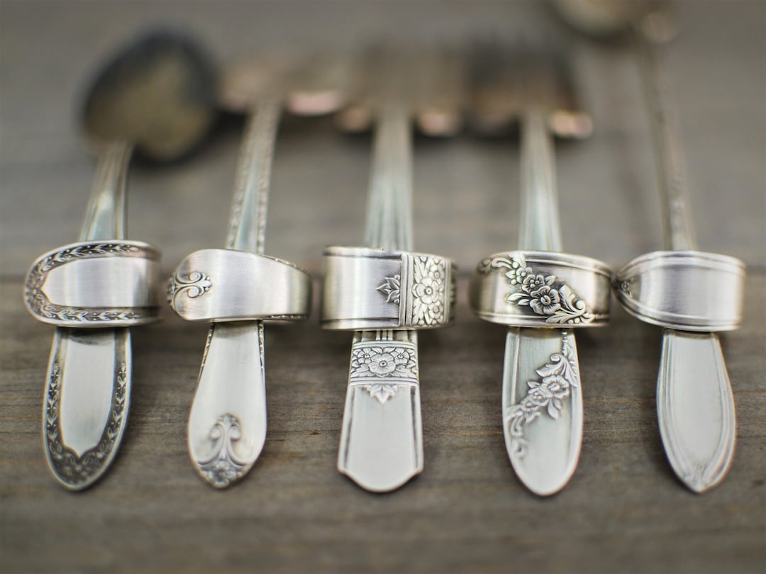Silver Spoon Ring, Elegant Spoon Ring, Vintage Spoon Ring, Overlap ...