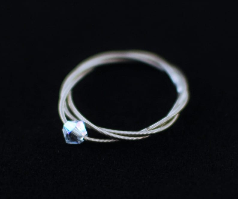 Guitar String Purity Ring CZ Engagement Ring Promise Ring - Etsy
