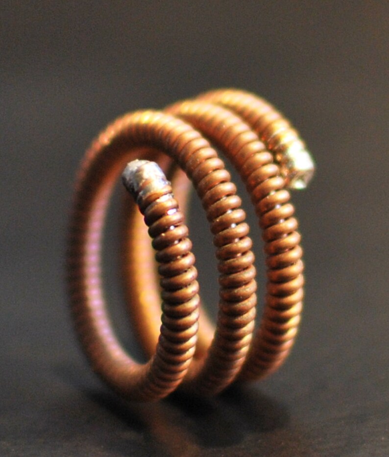 Piano String Ring Triple Coil - Etsy
