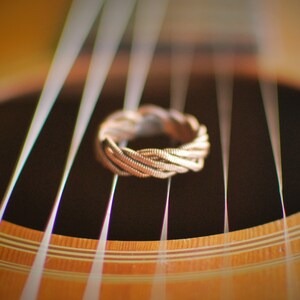Hammered Guitar String Ring, Bass String Ring, Guitar String Jewelry ...