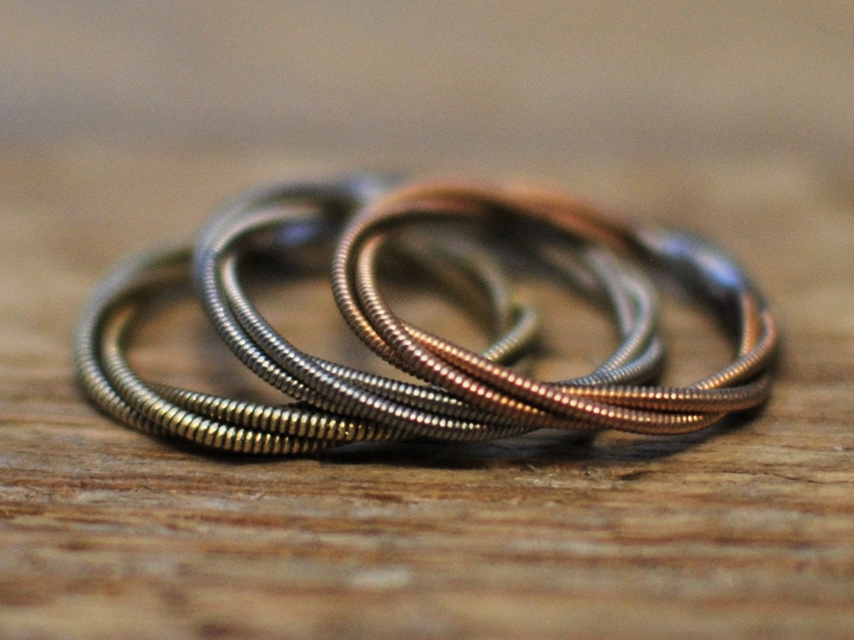 Guitar String Ring Stacking Ring Stackable Ring Guitar | Etsy