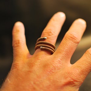 Piano String Ring, Triple Coil - Etsy